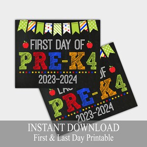 First Day of Pre-k4 Sign Prek 4 Sign Print Yourself 1st Day - Etsy