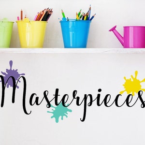 Masterpieces Decal, Kids Artwork Gallery, Masterpieces Wall Decal ...