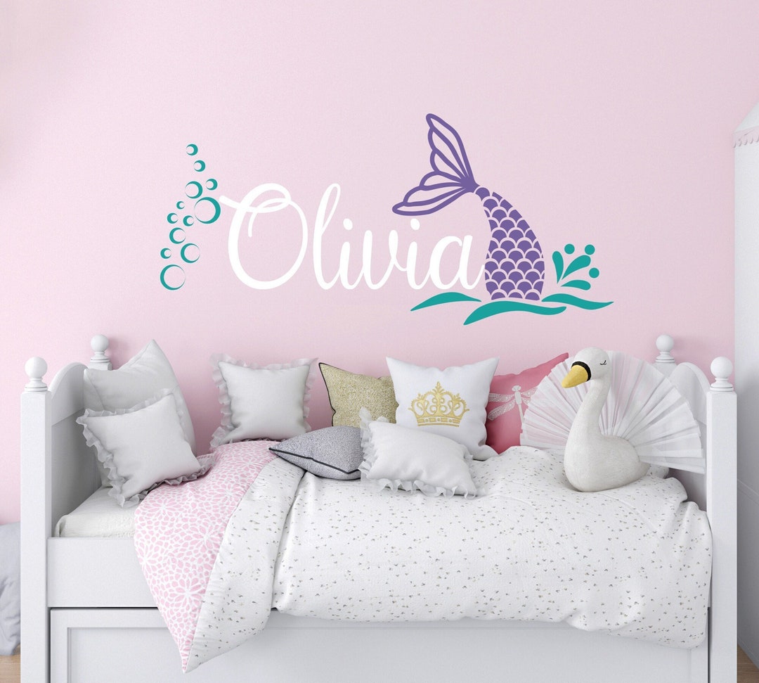 Personalized Mermaid Tail Name Vinyl Wall Decal: Girls Room Decor - Etsy