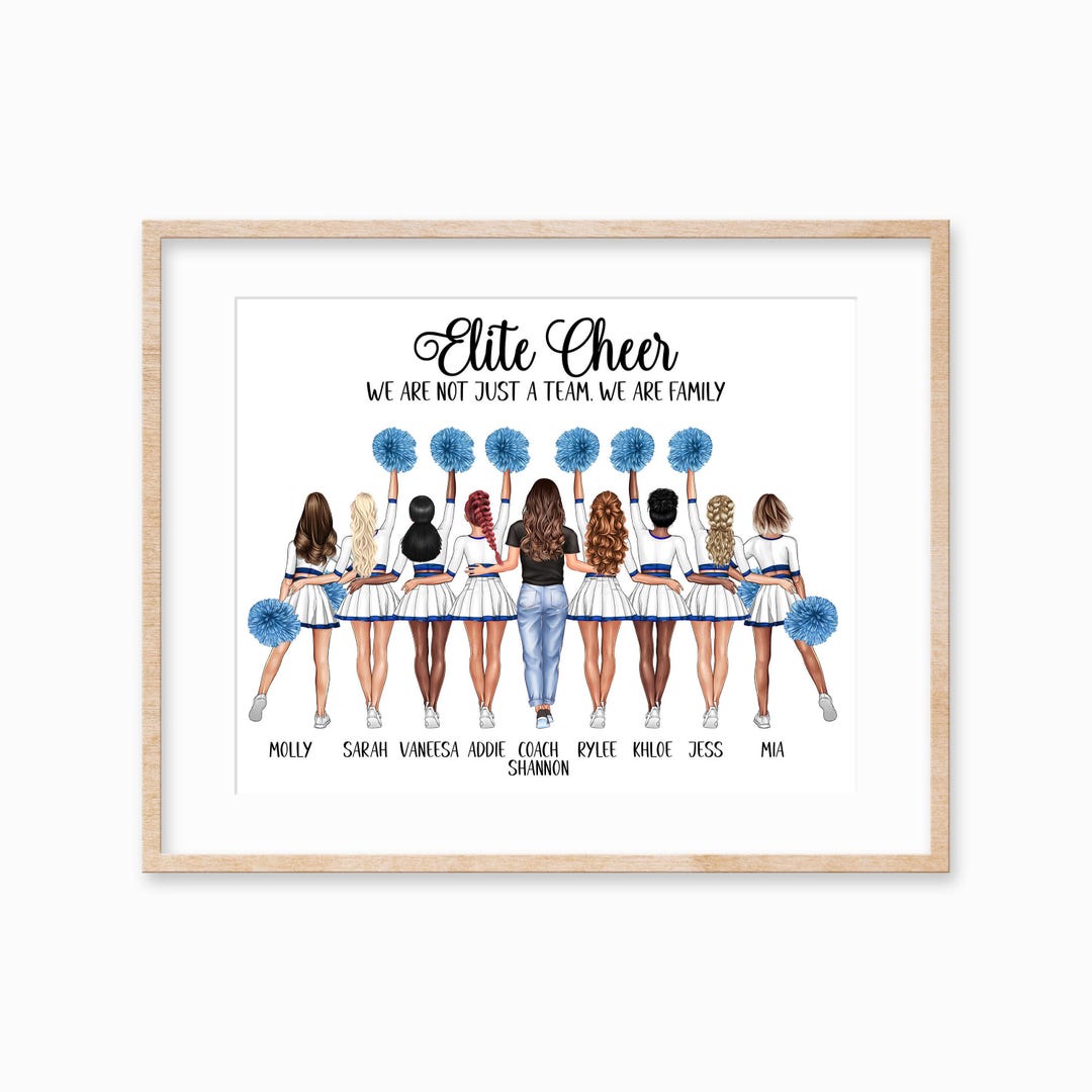 Personalized Cheer Team Portrait Print: Cheerleader Coach Gift - Etsy