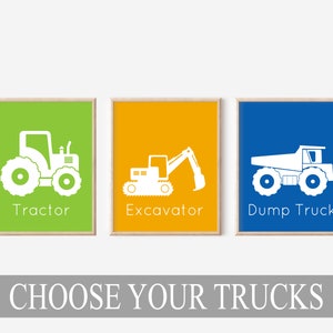 Construction Truck Prints Dump Truck Wall Art Boys Room Wall Art ...