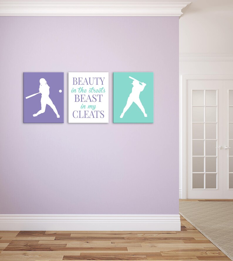 Custom Softball Wall Art for Girls Room Beauty in the Streets - Etsy