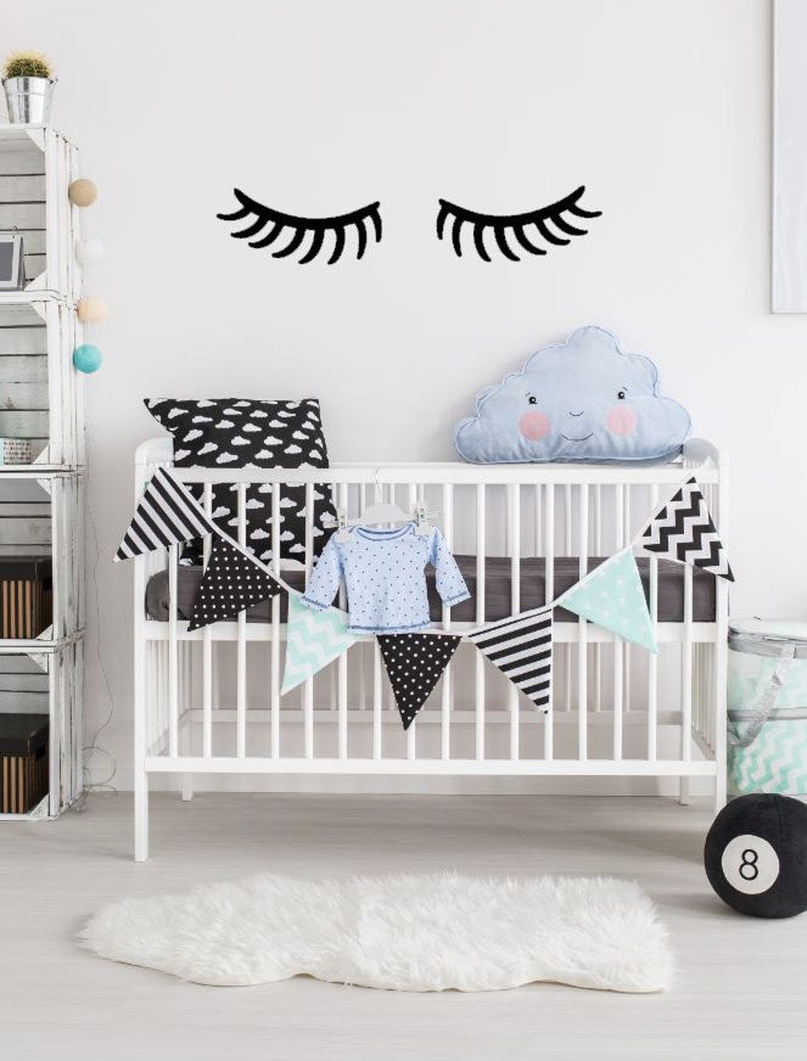 Eyelash Wall Decal Sleepy Eyes Vinyl Decal Blinking Eye - Etsy