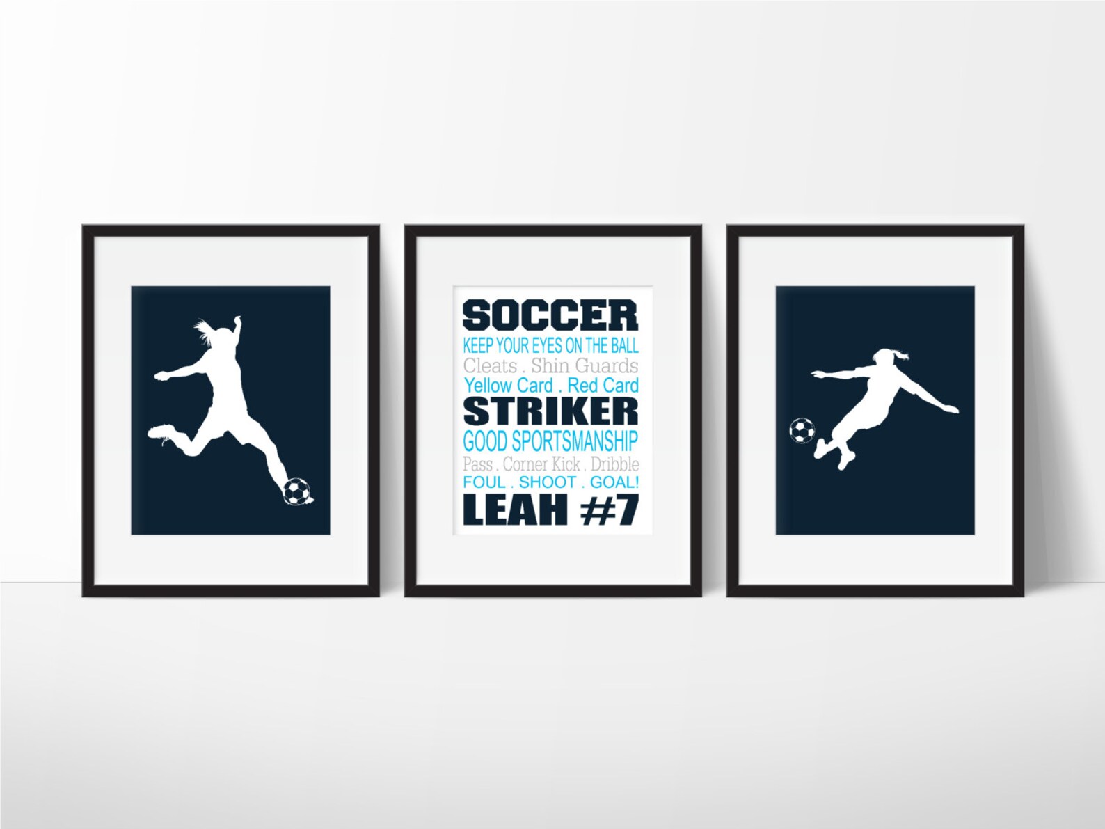 Girls Soccer Wall Art, Girls Soccer Decor, Personalized Soccer Prints ...