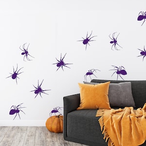 Large Spider Wall Decals - Spiders Vinyl Sticker - Halloween Decor ...