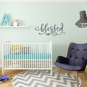 Blessed Wall Decal - Vinyl Wall Quote - Family Wall Decal - Blessed ...
