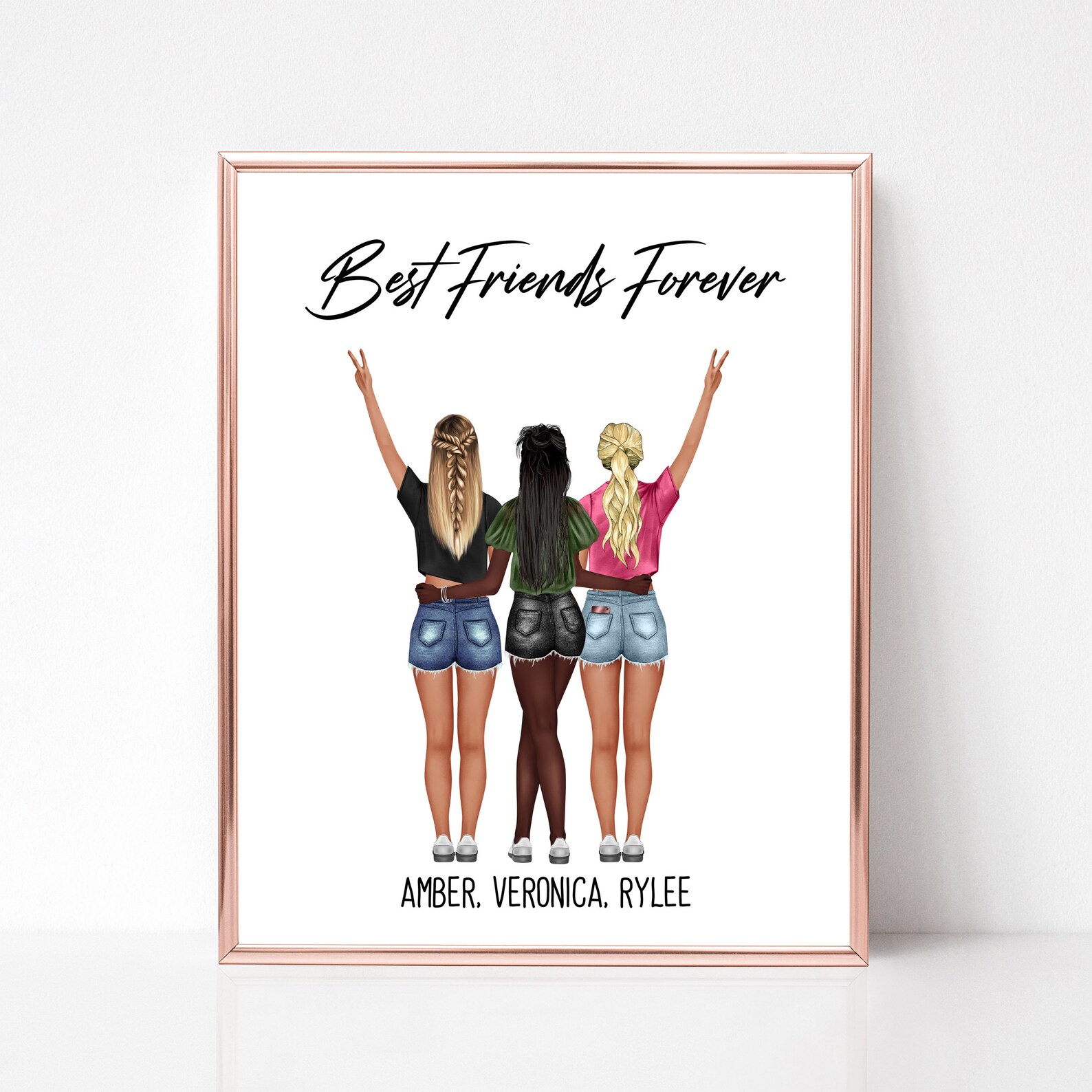 Personalized High School Friends Gift, BFF Gifts, Best Friend Portrait ...