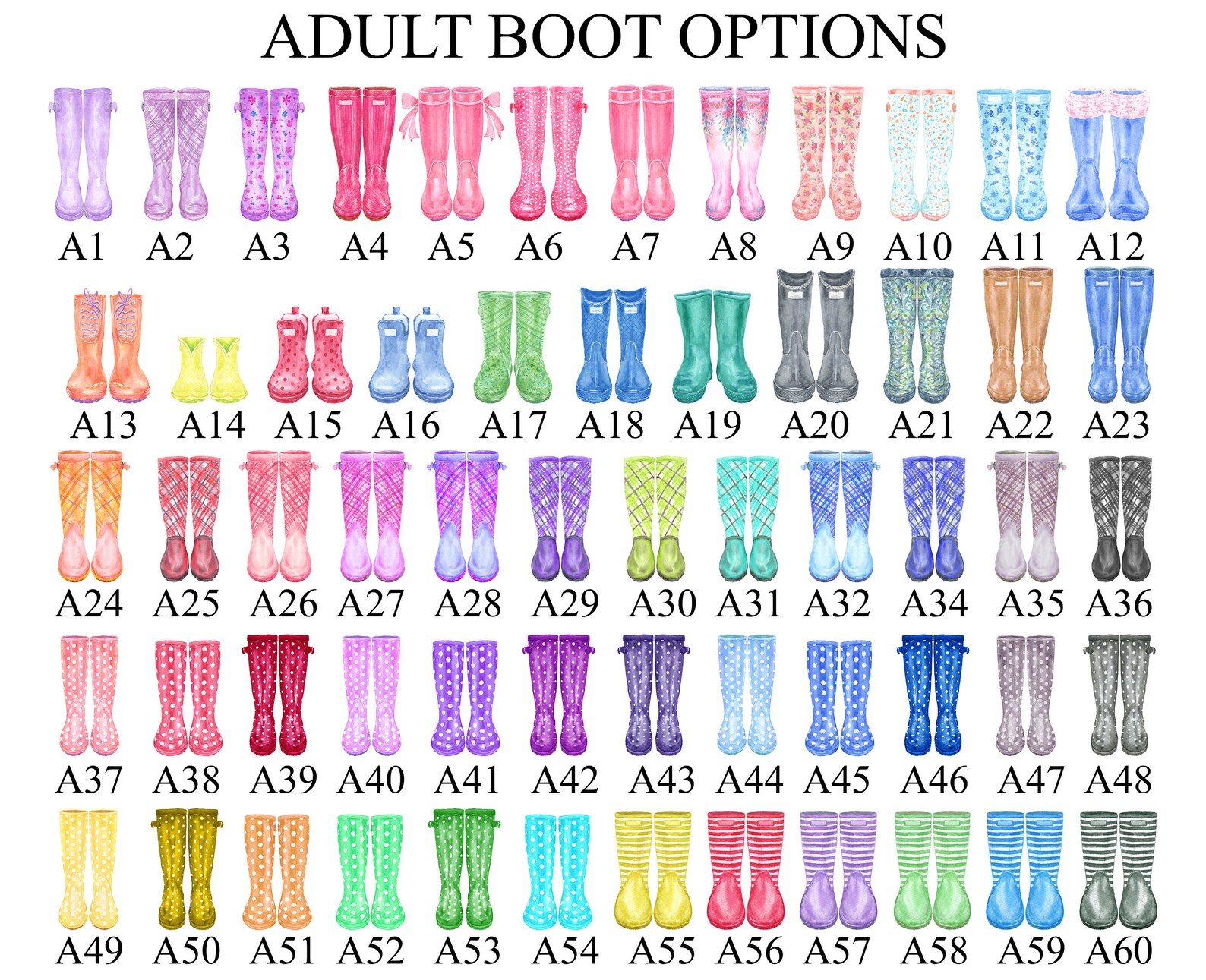 Custom Family Rain Boot Print Personalized Family Rain Boots - Etsy