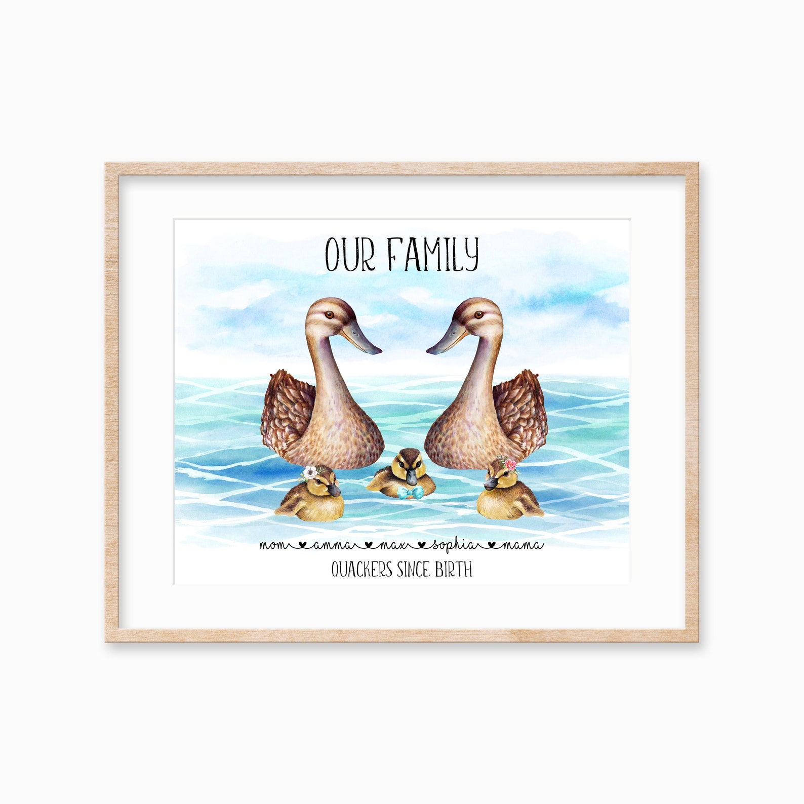 Duck Family Print Mallard Duck Print Family Portrait for - Etsy