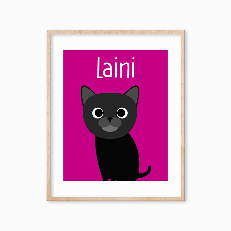 Personalized Cat Wall Art Print, Cat Lover Gifts, Kitten Wall Decor - Etsy