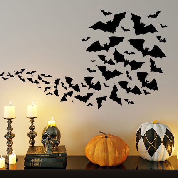 Bat Halloween Wall Decals Bat Decal Set of 45 Bat Wall - Etsy