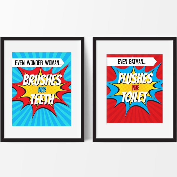 Superhero Bathroom - Etsy