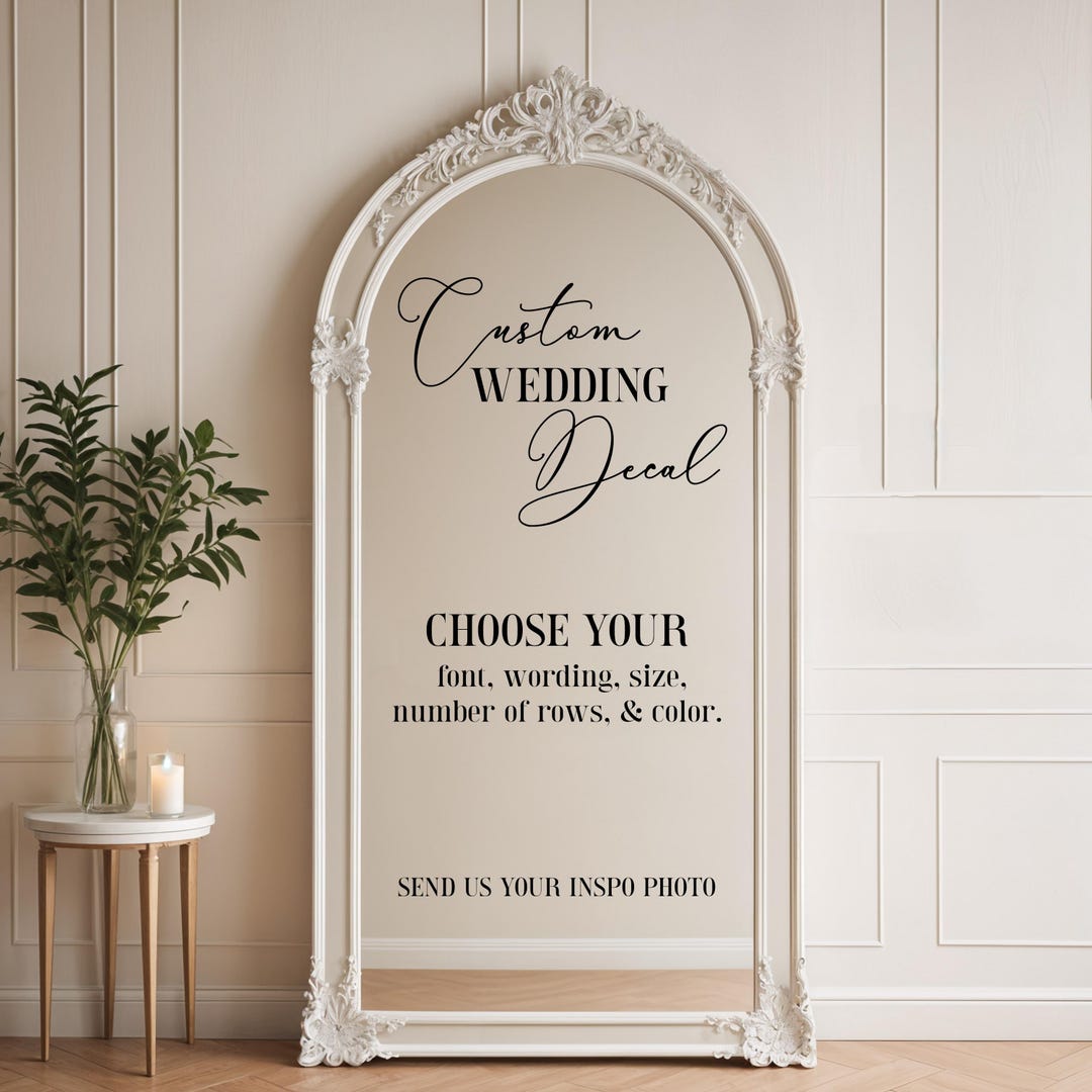 Custom Wedding Decal for Mirror, Personalized Wedding Reception Decal ...