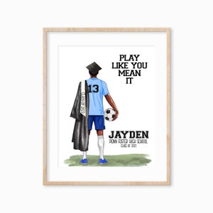 Soccer Grad Gift, Soccer Player Gifts, Soccer Player Portrait, High ...