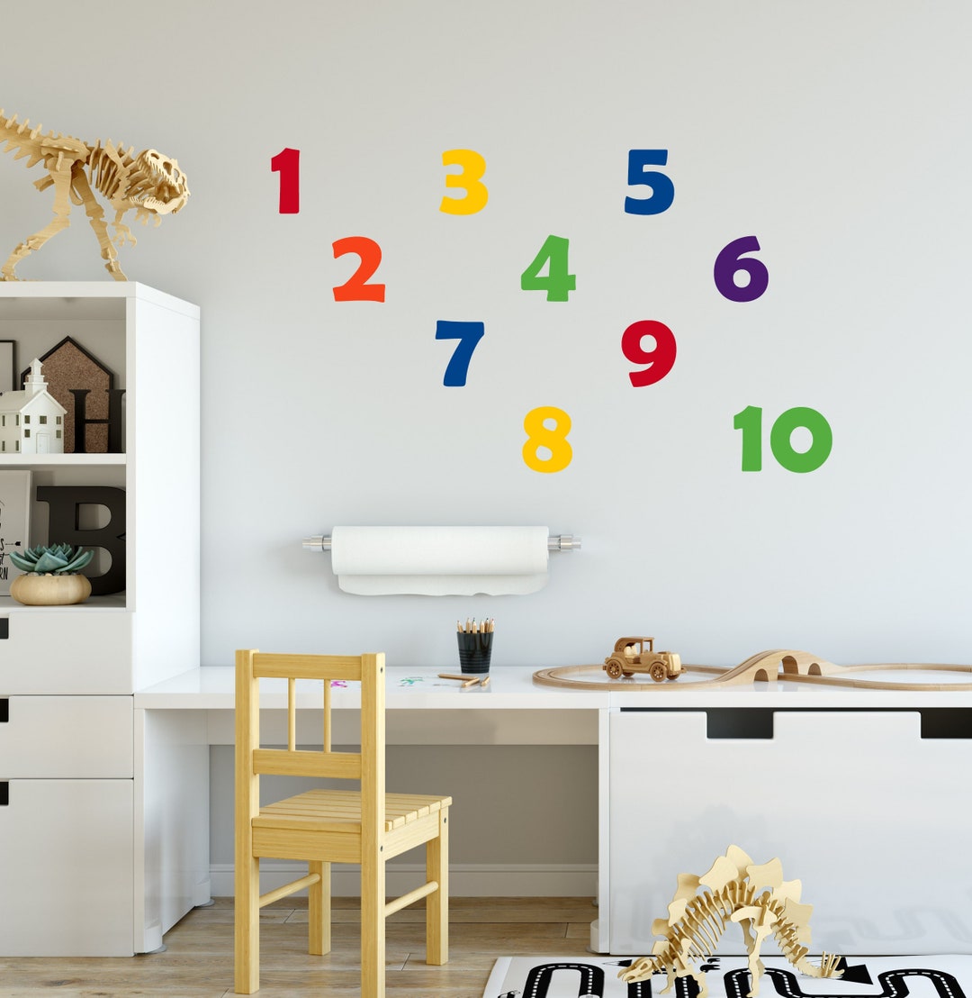 Number Set Wall Decals, Numbers 1-10 Wall Decals, Children Wall Art ...