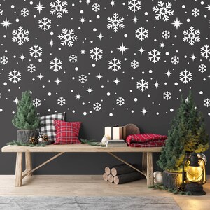 Snowflakes Wall Decals, Holiday Wall Decals, Christmas Decals Stickers ...