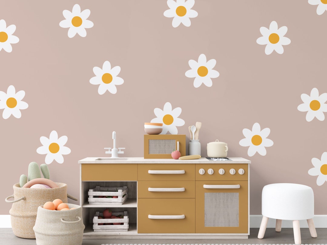 Daisy Wall Decals, Flower Wall Decals, Girls Room Decor, Daisy Wall ...