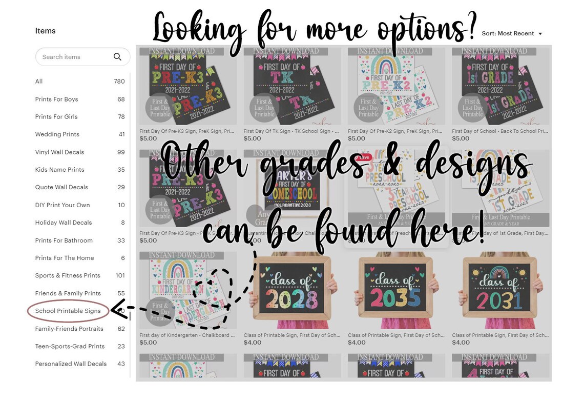 First Day of 4th Grade School Chalkboard Sign My First Day - Etsy