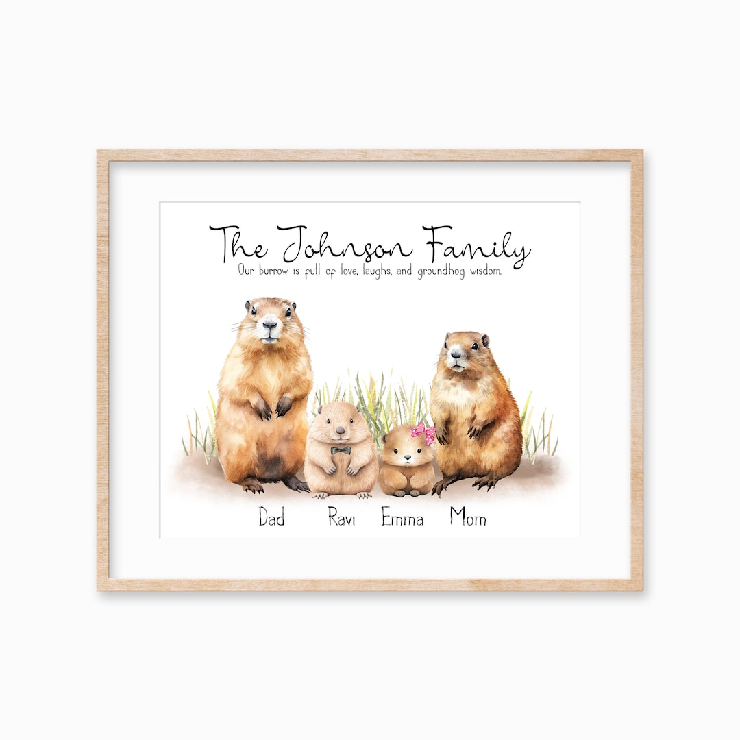 Personalized Owl Family Print, Custom Family Portrait, Owl Family Art ...