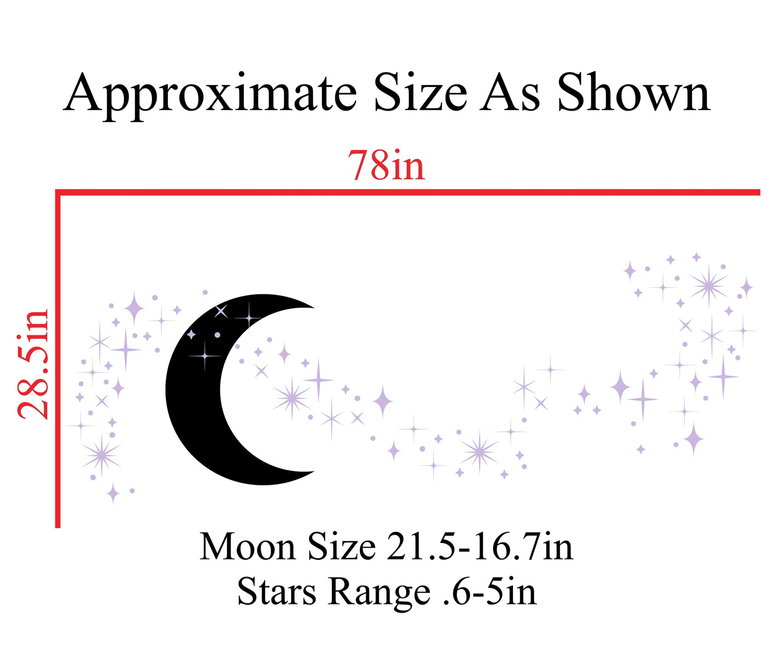 Moon and Stars Decal Star Stickers Kids Wall Decoration - Etsy
