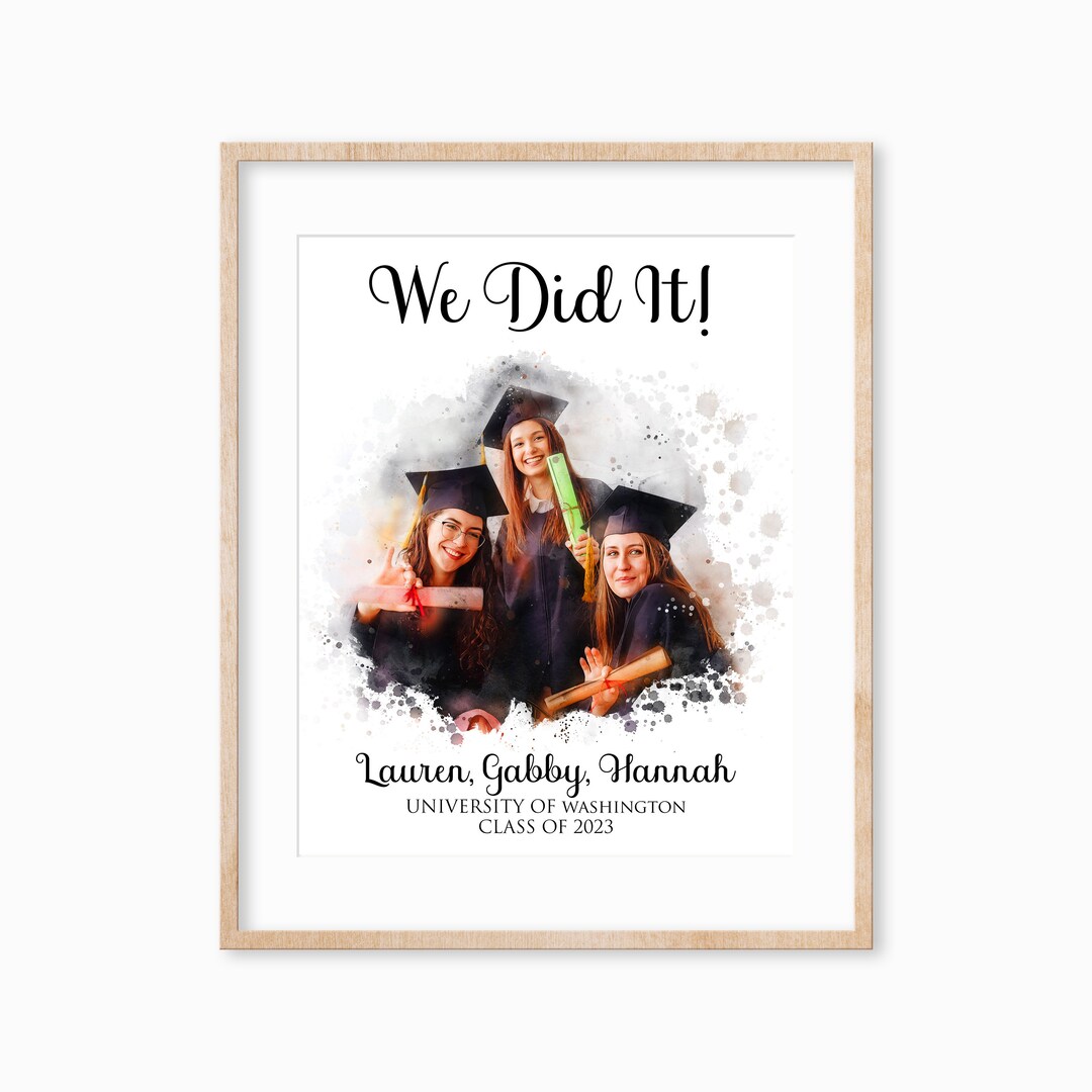Personalized Graduation Best Friend Gift, Watercolor Graduation ...