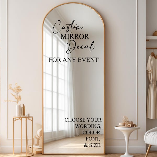 Custom Mirror Decals - Etsy