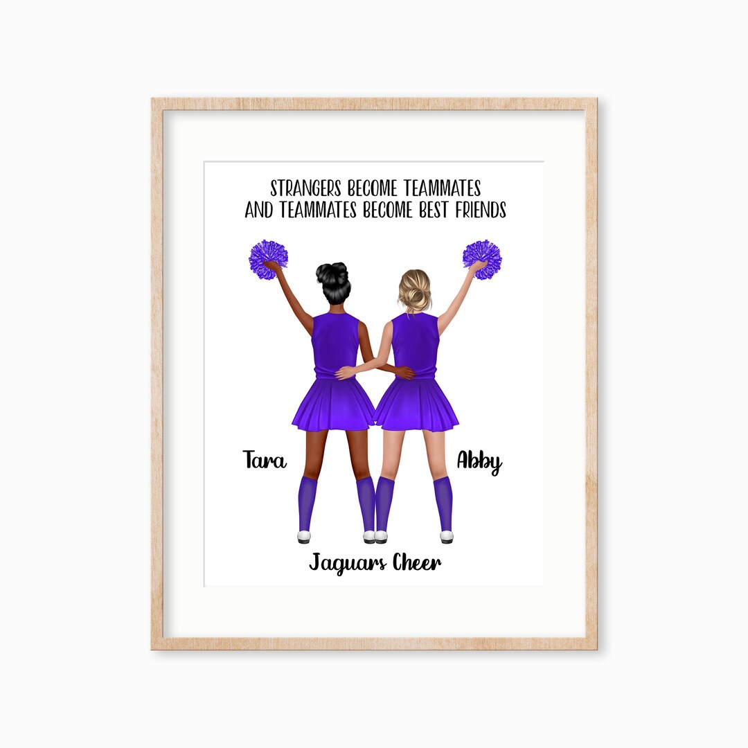 Cheer Team Portrait Print, Gift for Cheerleader, Cheerleader Best ...