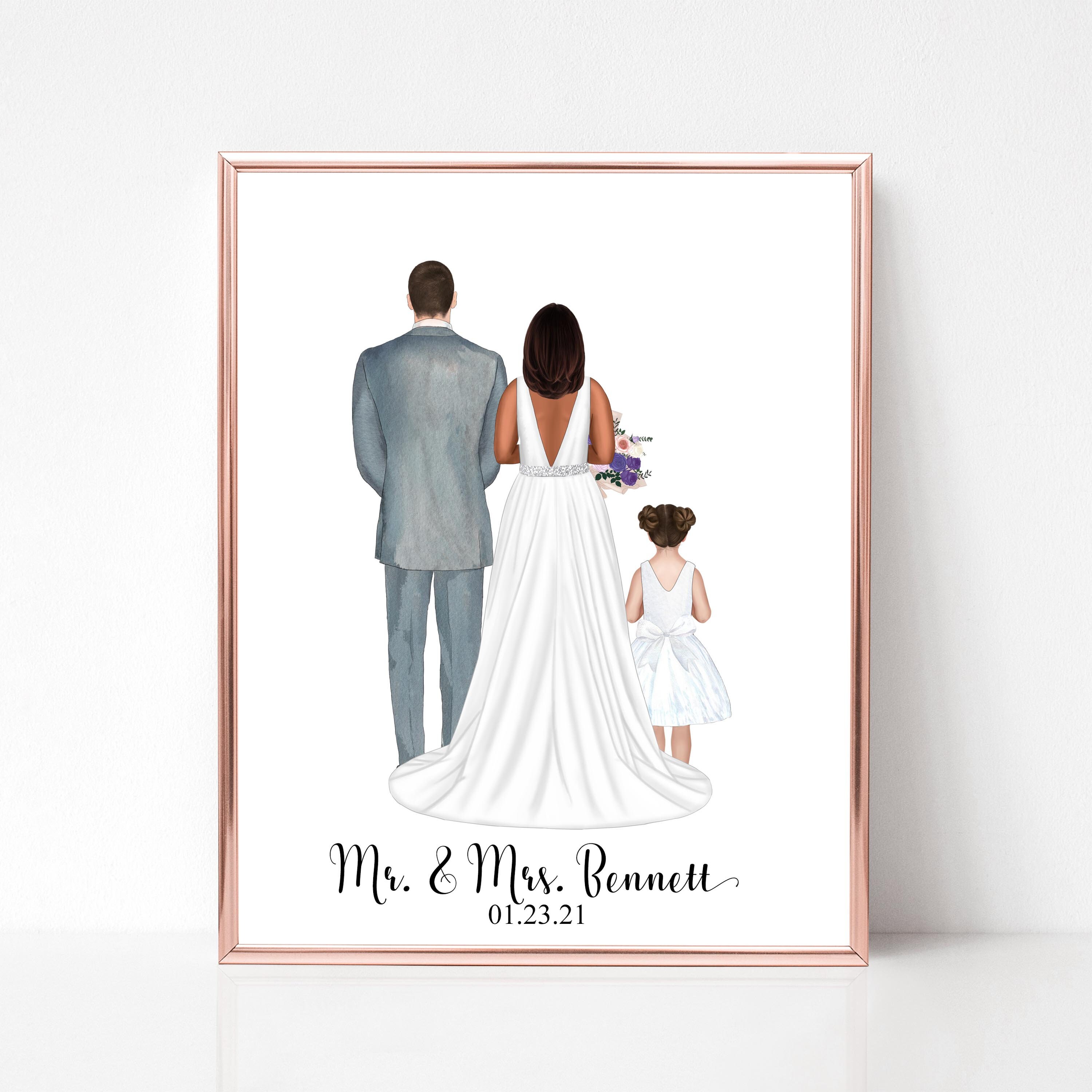 Personalized Bride and Groom Print Bride and Groom | Etsy