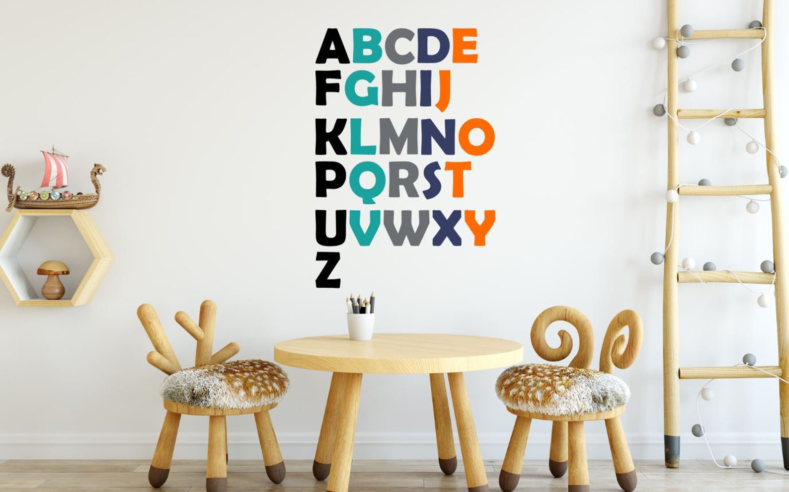 Alphabet Wall Decal for Kids Room Library Wall Decal School | Etsy