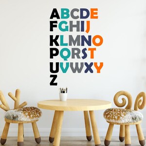 Alphabet Wall Decal for Kids Room, Library Wall Decal, School Wall ...