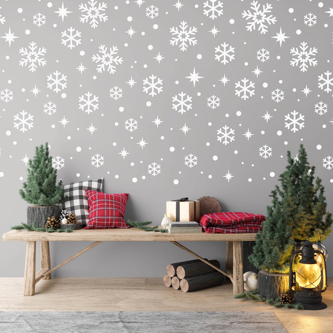 Snowflakes Wall Decals, Holiday Wall Decals, Christmas Decals Stickers ...