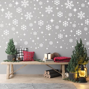 Snowflakes Wall Decals, Holiday Wall Decals, Christmas Decals Stickers ...
