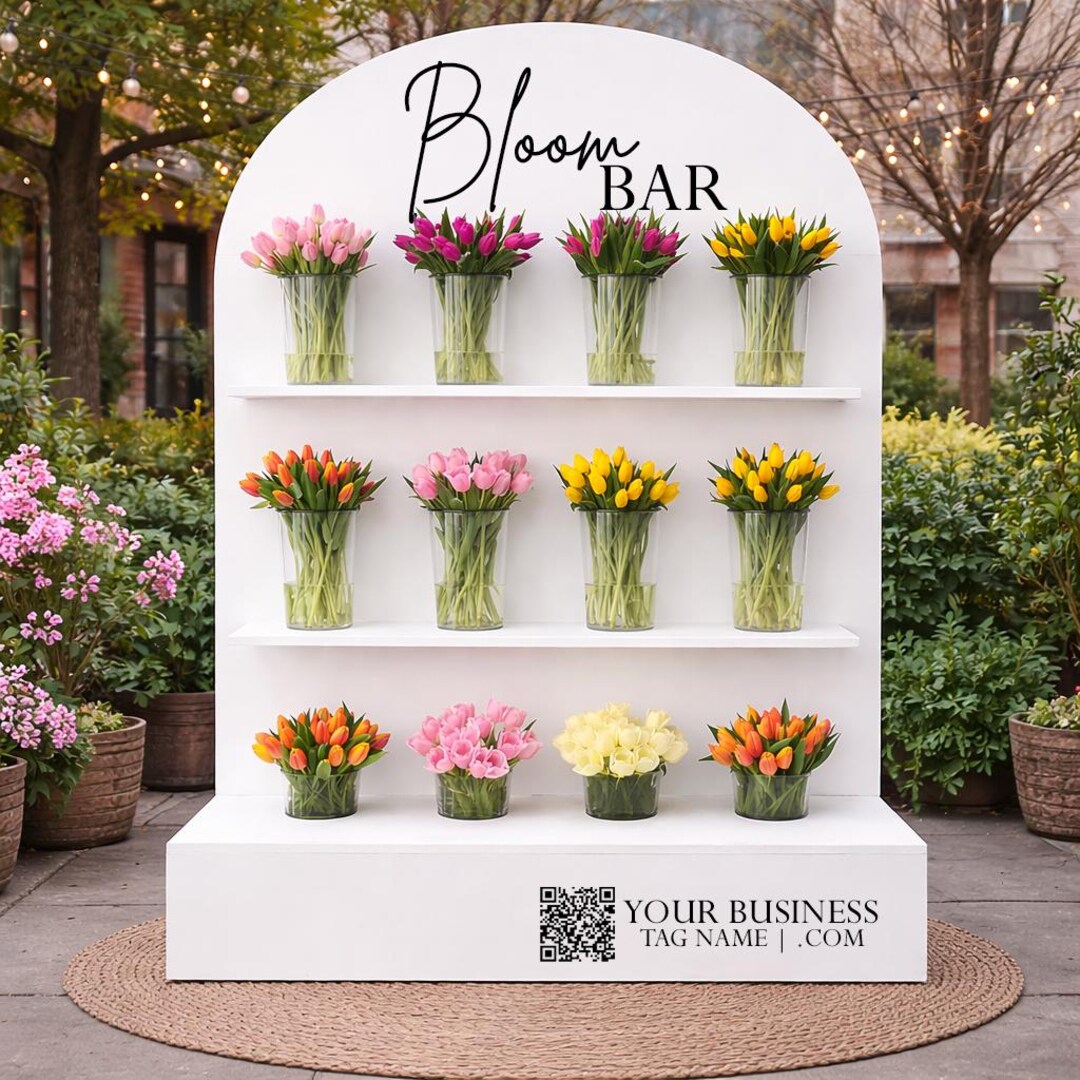 Bloom Bar Decal With QR Code, Custom Event and Business Mirror or Sign ...