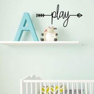 Play Wall Decal - Playroom Wall Decal - Inspirational Wall Decal - Play ...
