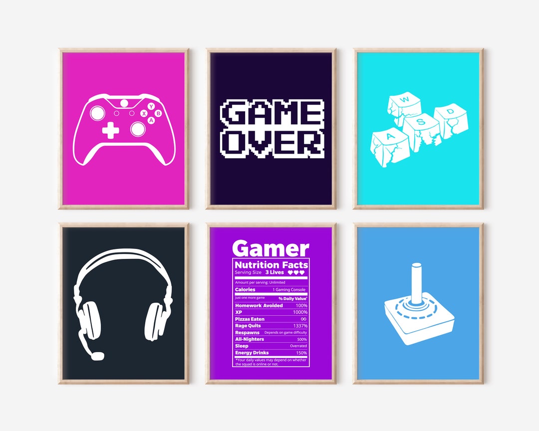 Gamer Prints for Teen Bedroom, Video Game Wall Art, Gift for Gamer ...