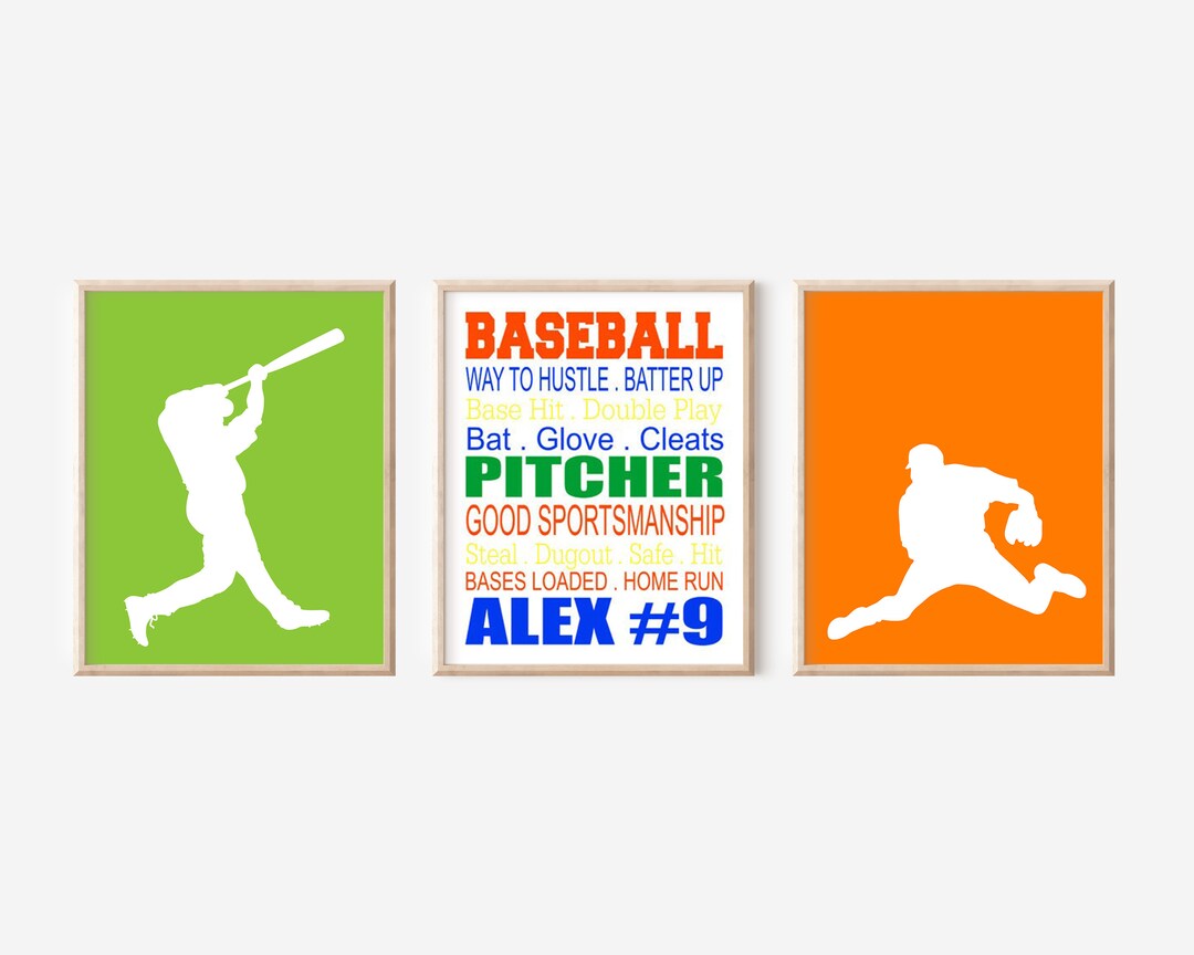 Baseball Wall Decor - Baseball Decor - Personalized Baseball Print ...