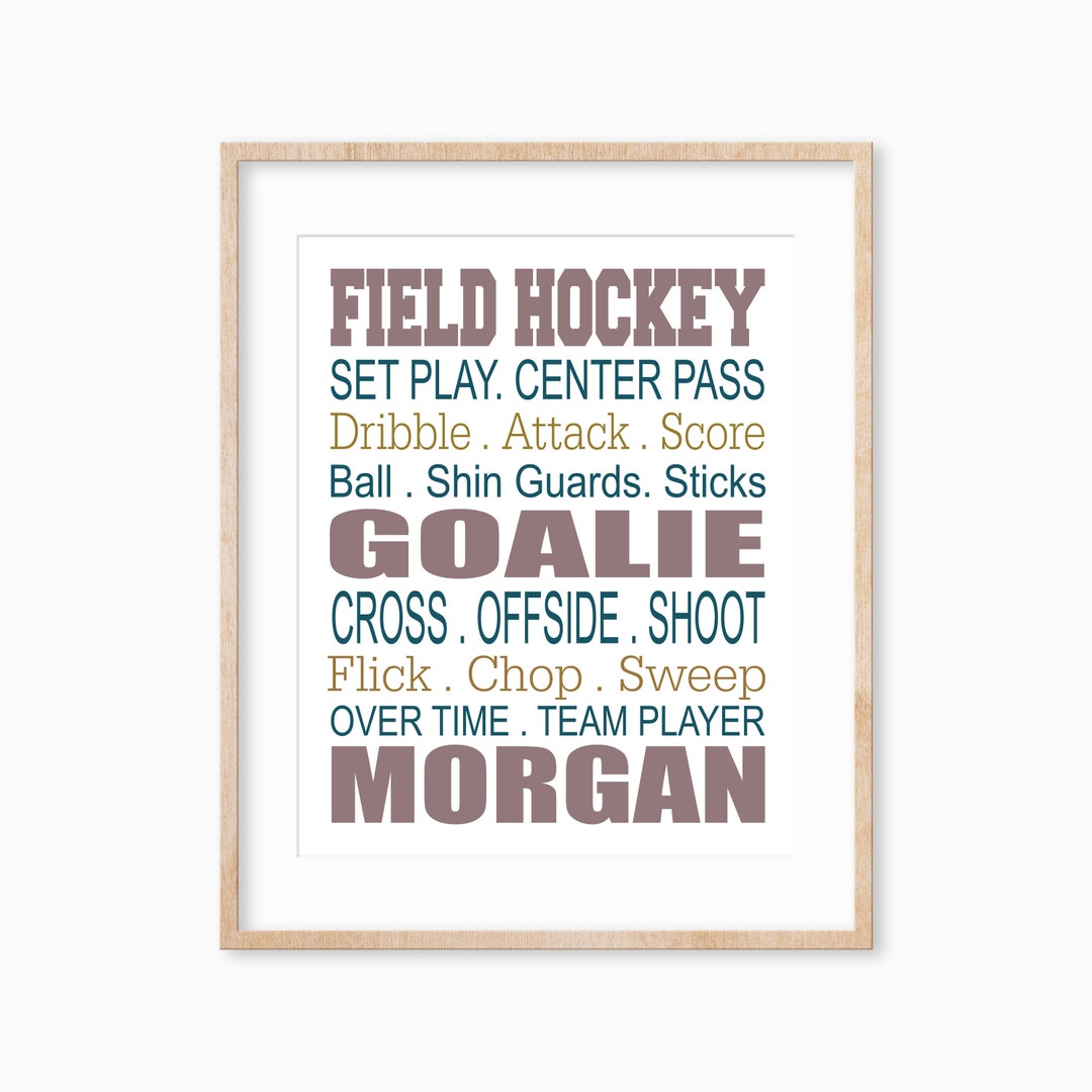 Personalized Field Hockey Print: Athlete Gift, Team Colors - Etsy