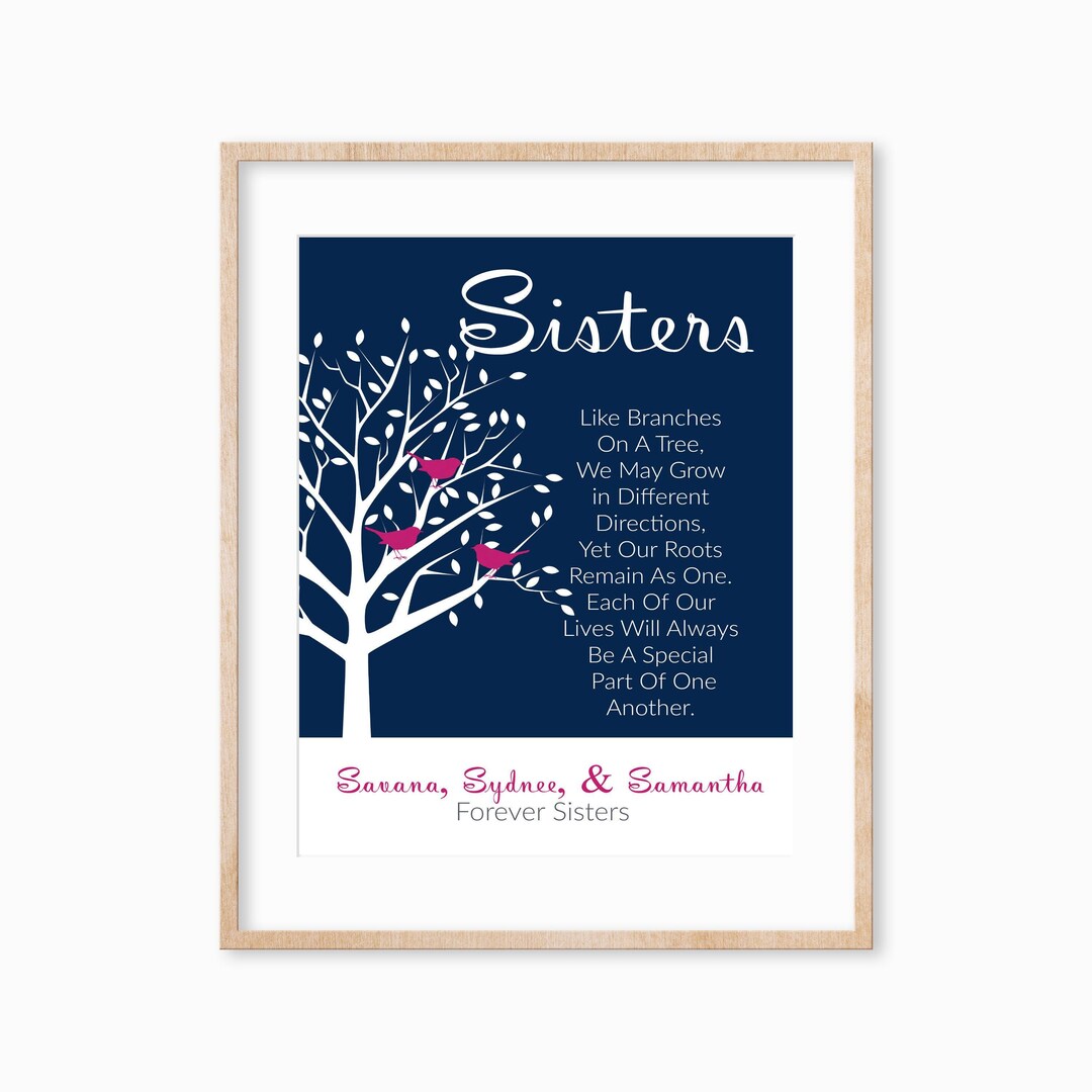 Personalized Sisters Print: Custom Names, Sister Gift - Etsy