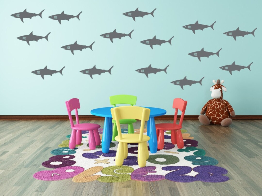Shark Wall Decal - Shark Vinyl Decals for Walls - Shark Week Decals ...