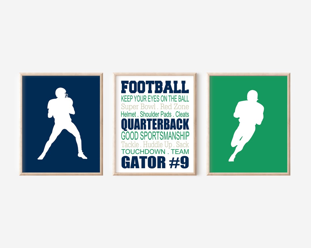 Football Wall Art, Football Decor, Personalized Football Print, Sports ...