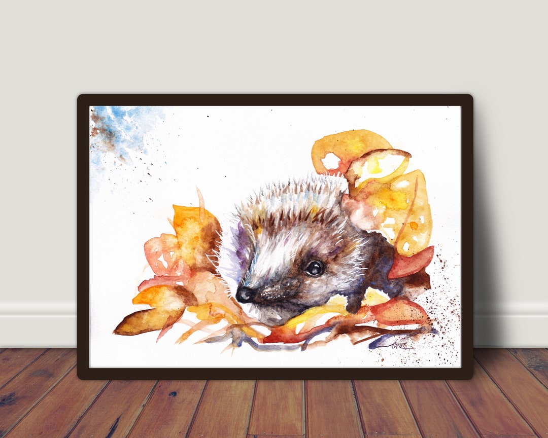 Hedgehog Watercolour Prints - Etsy