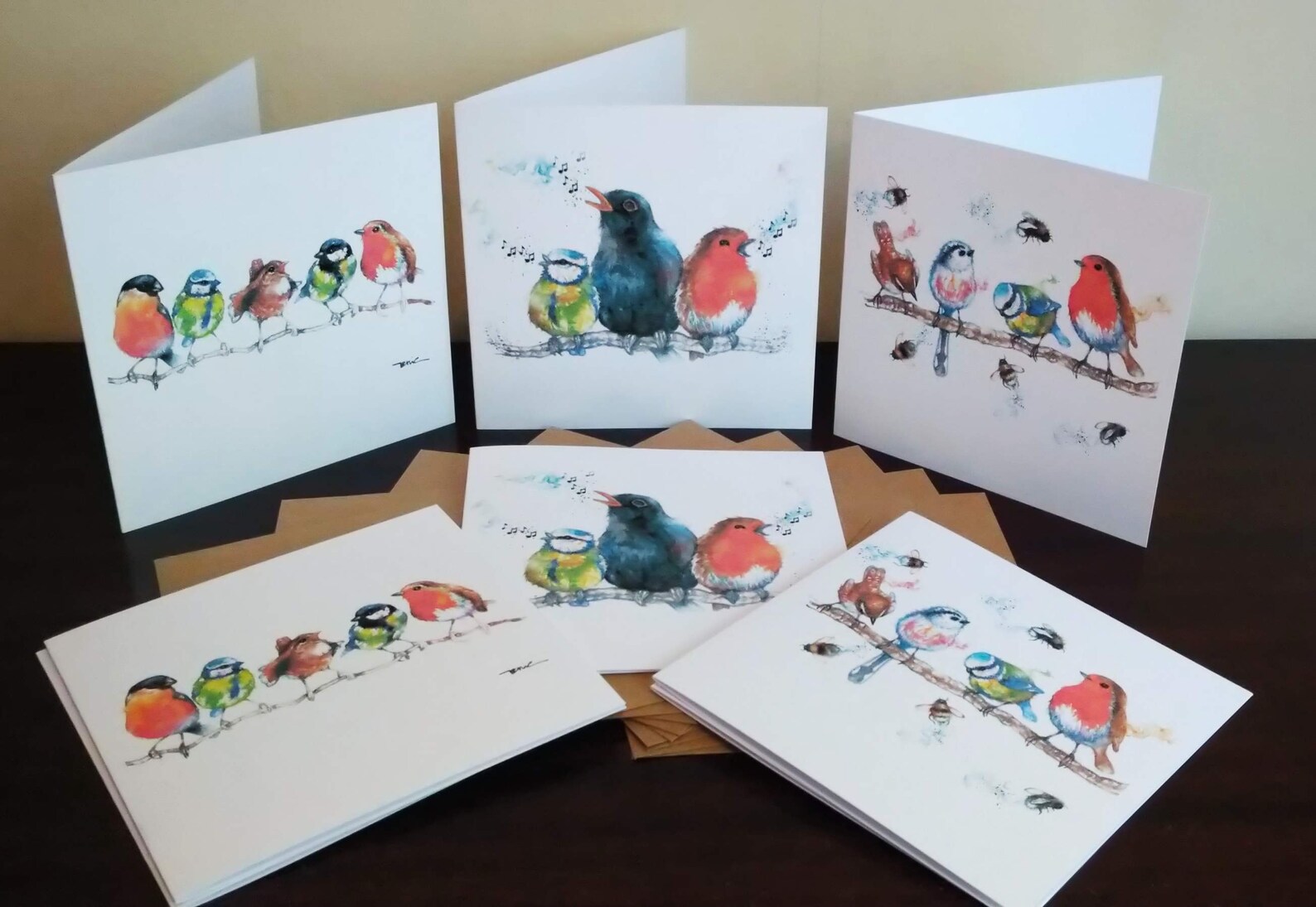 Pack of 9 Notelet Cards Bird Art Blank Cards - Etsy