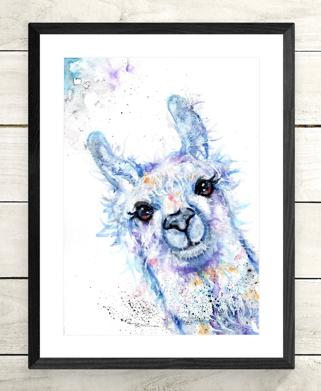 Llama Watercolour Wall Art Print - Etsy