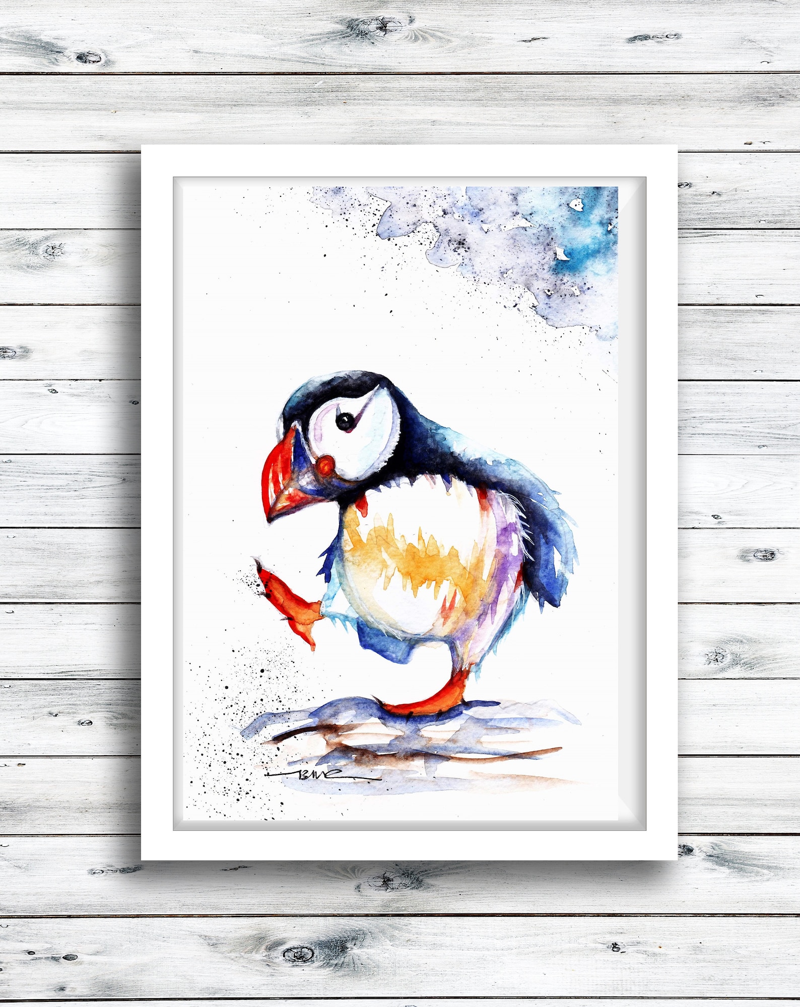 Wall Art PuffinPoster Nursery wall art prints art wall | Etsy