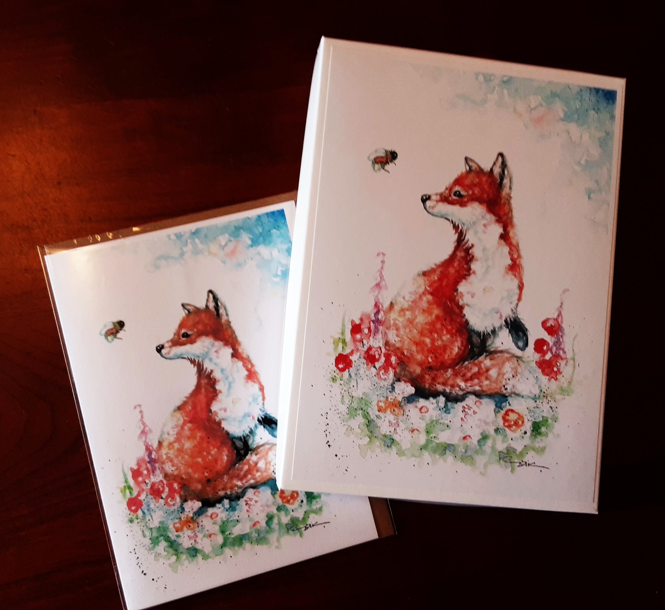 Fox Bee Fox Jigsaw Card and Jigsaw Gift Set Watercolour | Etsy