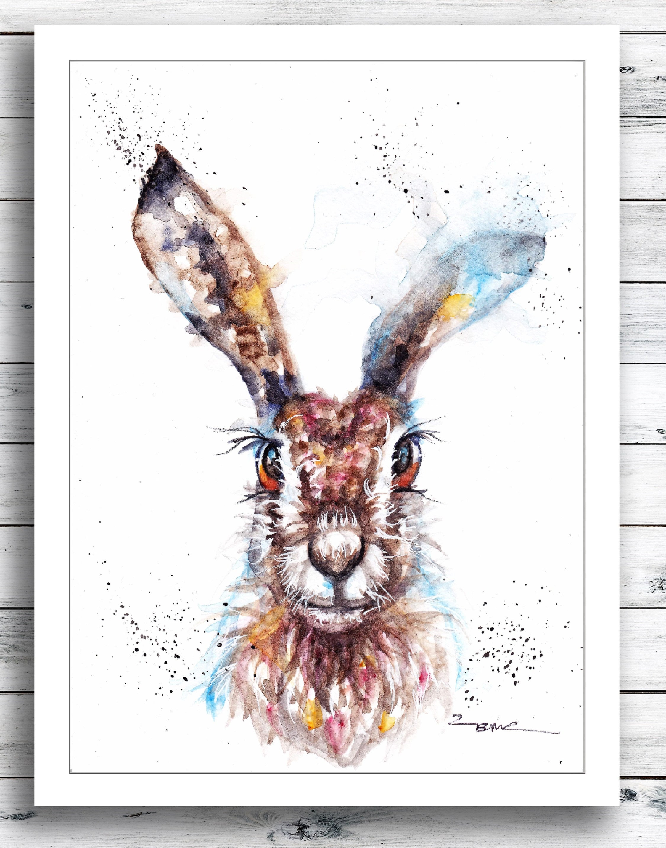 Hare watercolor Print Hare Wall Art Hare Gifts Hare artwork | Etsy