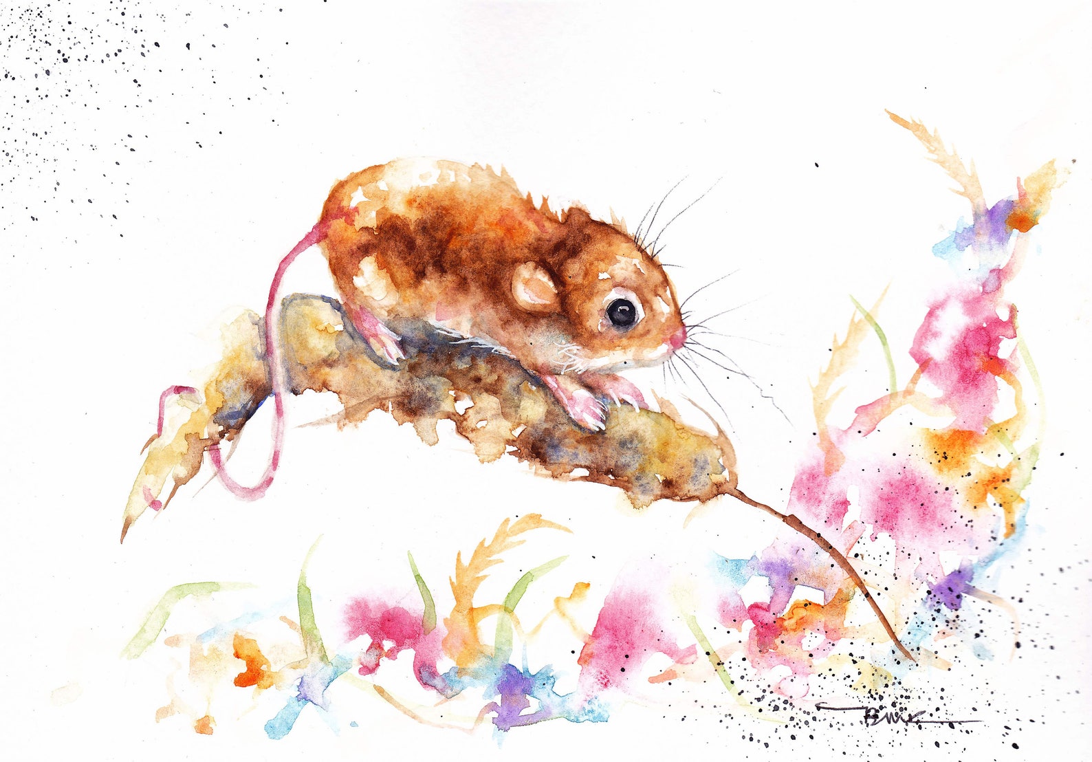 Harvest MouseSale Original WatercolourpaintingPrint Card | Etsy