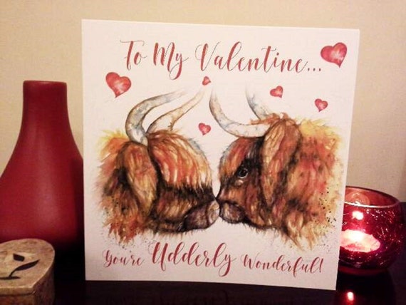 Valentines Cards Holiday & Seasonal Cards Greeting Cards Highland Cow ...
