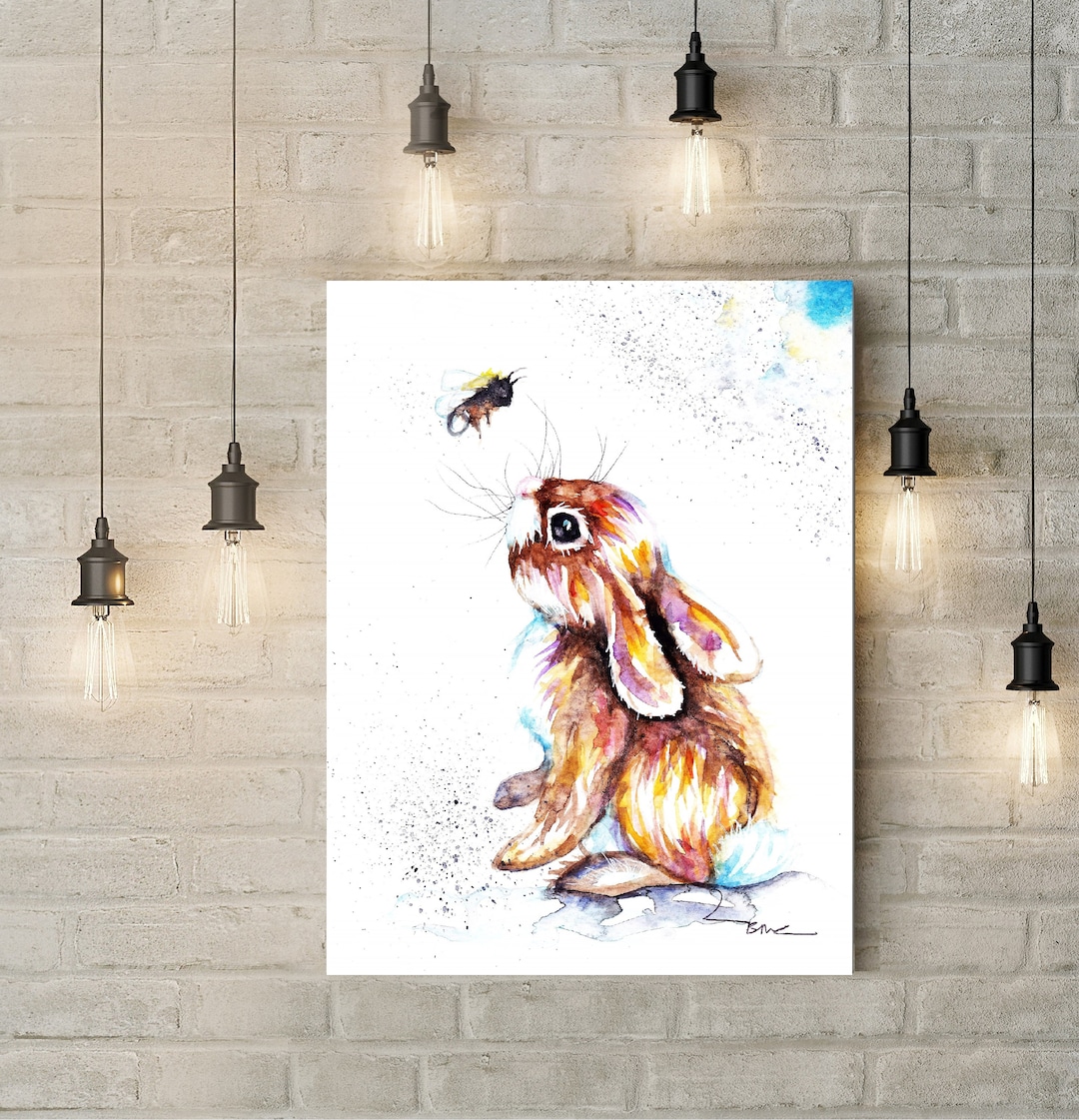 Rabbit Boxed Canvas Art - Etsy