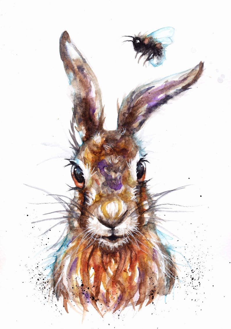 Hare Watercolor Print Hare Wall Art Hare Gifts Hare Artwork - Etsy UK